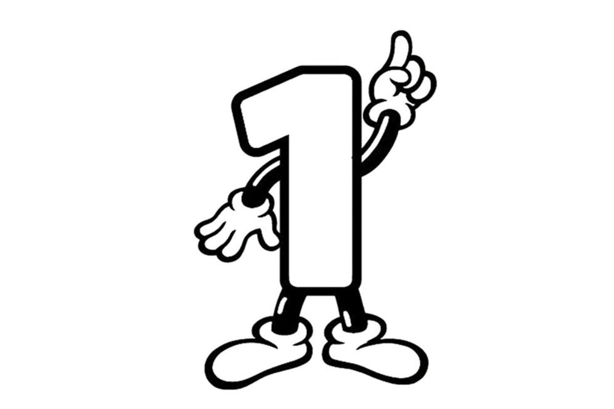 Molde do Número 1 para Imprimir