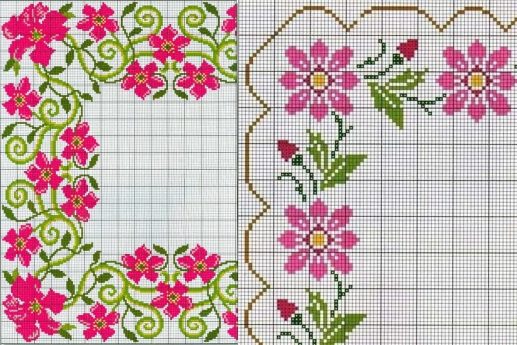 Gráficos de Flores em Ponto Cruz - Bordados da Lea