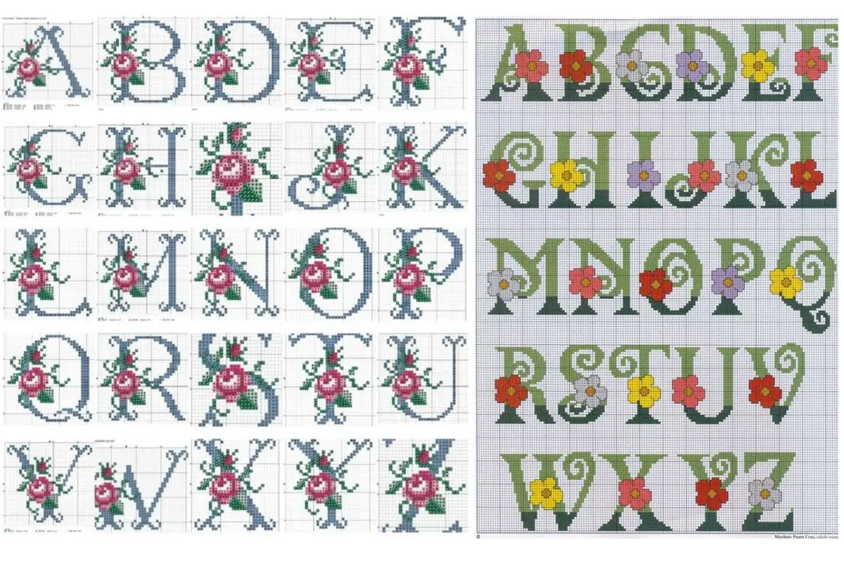 Gráficos de Flores em Ponto Cruz - Bordados da Lea